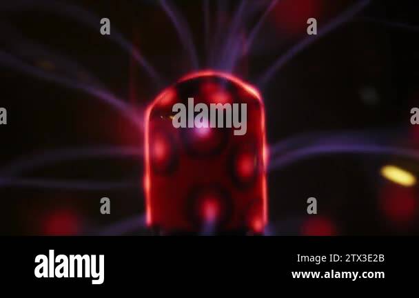 An up close look of electroplasma reaction during an experiment in the ...