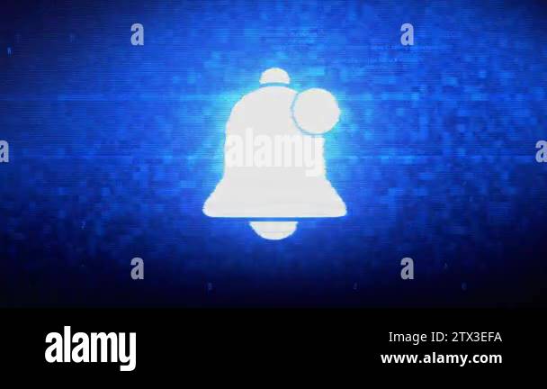 Alarm Icon alert sign, bell Symbol Digital Pixel Noise Error Animation ...