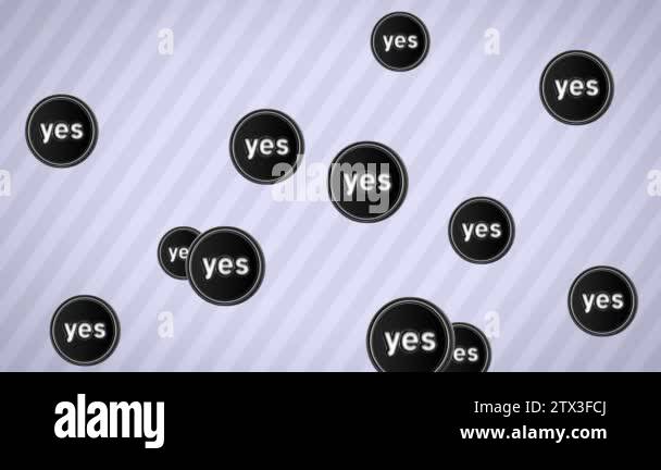 Falling "yes" icons. Looping. Alpha channel Stock Video Footage - Alamy