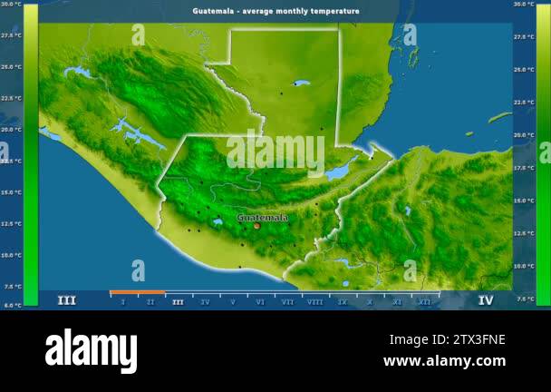 Average temperature by month in the Guatemala area with animated legend ...