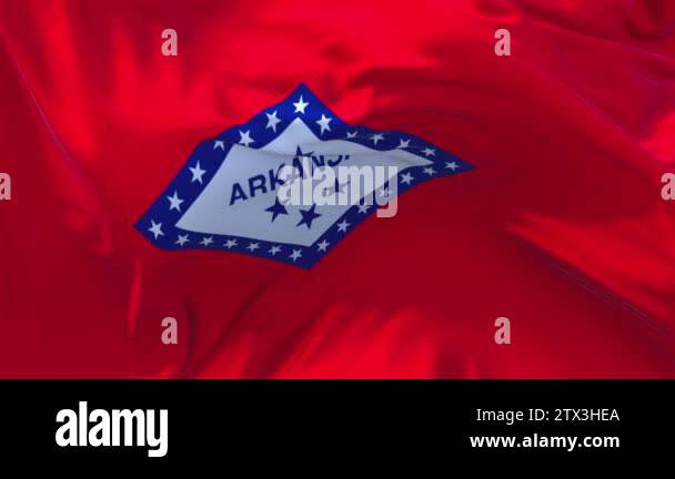 265. Arkansas Flag Waving in Wind Continuous Seamless Loop Background ...