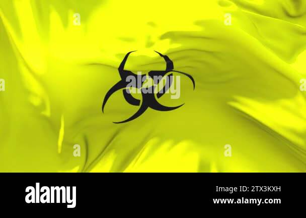 343. Biohazard Sign Flag Waving in Wind Continuous Seamless Loop ...