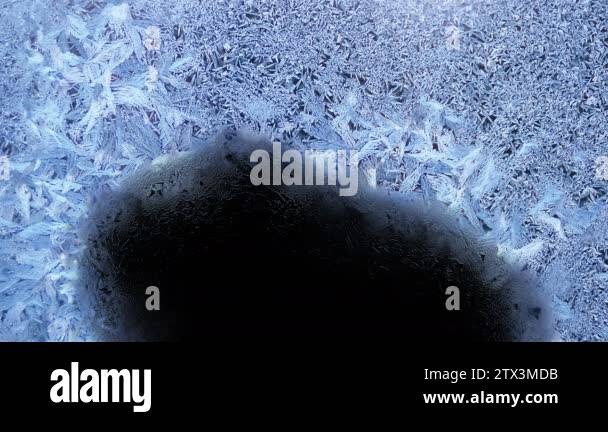 Beautiful frozen window melting animation from bottom to top, timelapse ...
