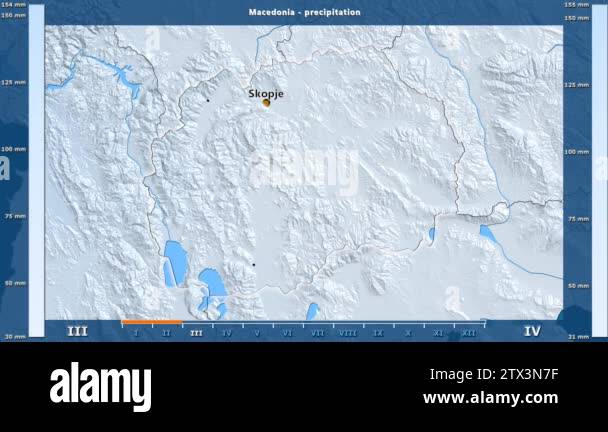 Precipitation by month in the Macedonia area with animated legend ...