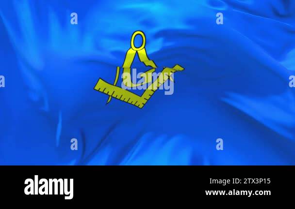 271. Freemasonry Flag Waving in Wind Continuous Seamless Loop ...