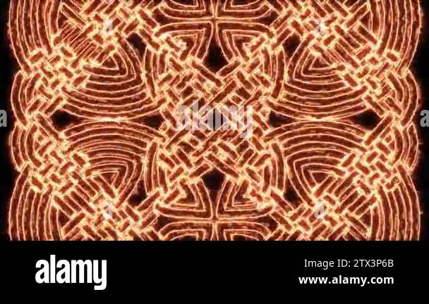 4k Fire Celtic Mandala Background Loop/ Animation of a celtic mandala ...