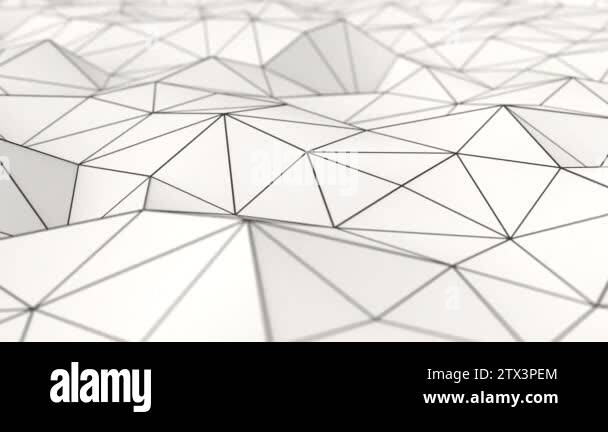 Abstract animated background made of polygonal shape. White low poly ...
