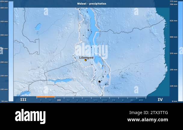 Precipitation by month in the Malawi area with animated legend ...
