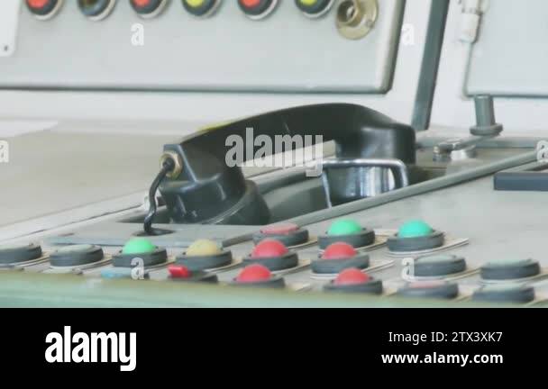 Scenes inside the control room of the bridge of a ship. Navigation ...