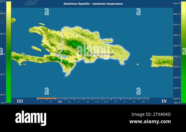 Maximum temperature by month in the Dominican Republic area with ...