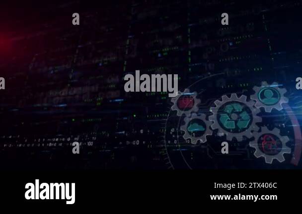 Data management symbol lower thirds. Seamless and loopable digital ...