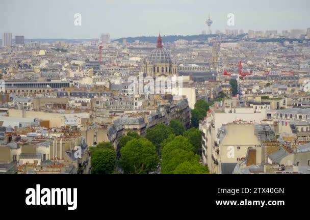 Paris,France,June 2018 : Paris city center cityscape. View from Arc de ...