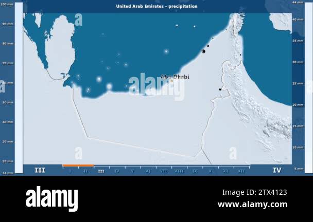 Precipitation by month in the United Arab Emirates area with animated ...
