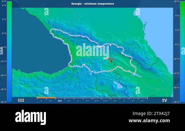 Minimum temperature by month in the Georgia area with animated legend ...