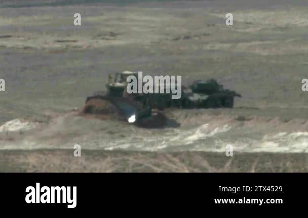 Idf Army Engineering vehicles in hot desert, Israel Stock Video Footage ...