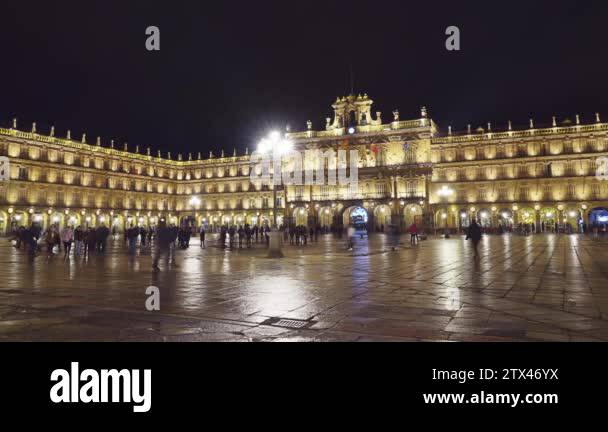 Plaza Mayor (Main Plaza) in Salamanca, Spain is large plaza located in ...