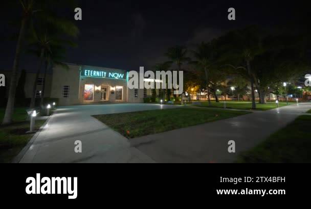 Bass Museum Of Art Miami Beach Eternity Now Neon Sign 4k Circa 2019 Stock Video Footage Alamy