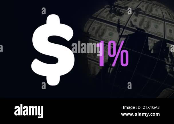 Animation of dollar symbol and percent increasing from zero to fifty ...