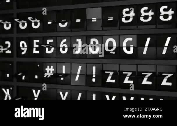 3D generated animation, analog flight information display board with ...