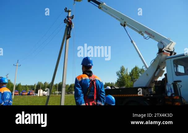 Crane lifting steel utility pole Stock Videos & Footage - HD and 4K ...