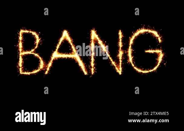 Bang Text Sparkler Glitter Sparks Firework Loop Animation Stock Video ...