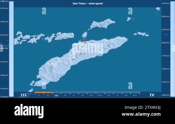 Wind speed by month in the East Timor area with animated legend ...