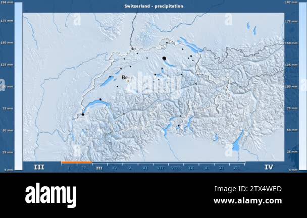 Precipitation by month in the Switzerland area with animated legend ...