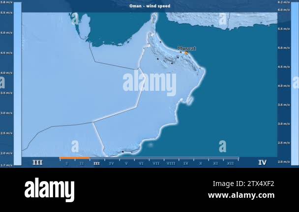 Wind speed by month in the Oman area with animated legend - English ...