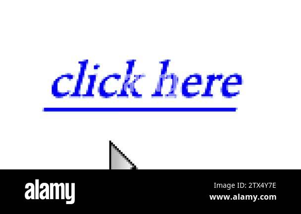 Button "click here" clicked with cursor. Looping Stock Video Footage - Alamy