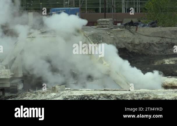 OSTRAVA, CZECH REPUBLIC, AUGUST 28, 2018: Liquidation of remediation of ...