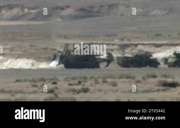 Idf Army Engineering vehicles in hot desert, Israel Stock Video Footage ...