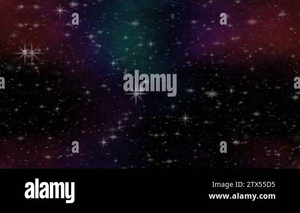 Cosmos animation with colorful nebula and flying stars. Outer space ...