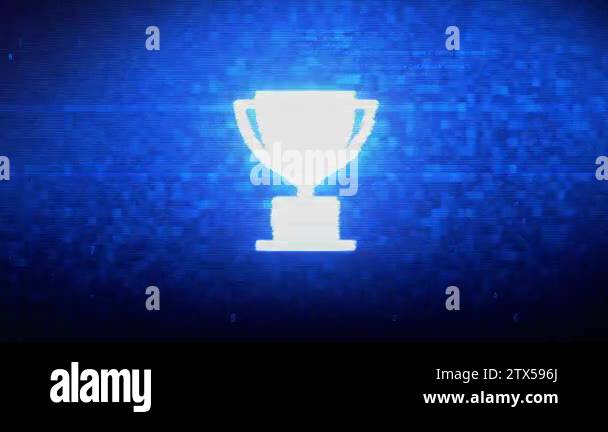 Trophy Win Cup Symbol Digital Pixel Noise Error Animation Stock Video ...