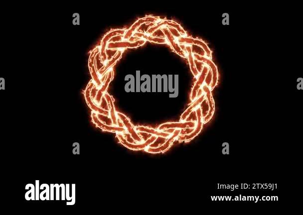4k Fire Celtic Symbol Spinning Loop/ Animation of a fire celtic knot ...
