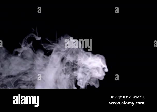 Realistic smoke, fog, haze isolated on black background, screen mode ...