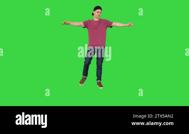 The dancer does wave his arms on a Green Screen, Chroma Key Stock Video ...