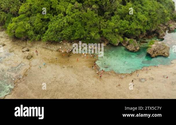 Magpupungko natural rock pools. Philippines,Siargao Stock Video Footage ...