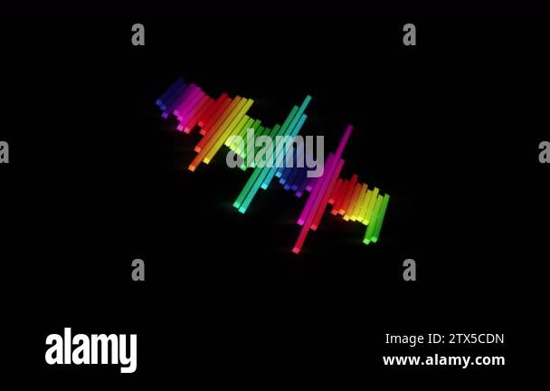 Audio colorful wave animation. Sound wave from equalizer. Pulse music ...