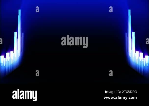 Audio blue wave animation. Sound wave from equalizer. Pulse music ...