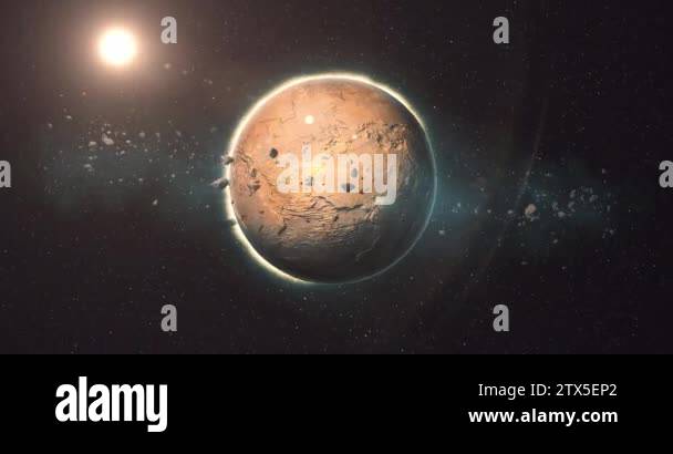 3D realistic render of dried and dead planet Earth totally deserted ...