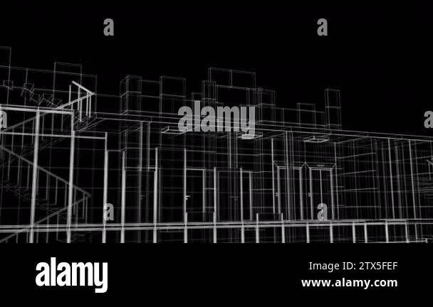 Beautiful Abstract Building Process of Skyscraper Blueprint Grid ...