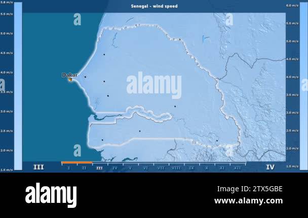 Wind speed by month in the Senegal area with animated legend - English ...