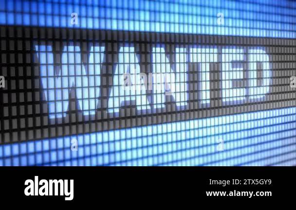 "WANTED" on the Screen. 4K Resolution. Encoder Prores 4444. Great ...