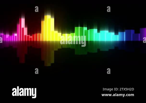 Audio colorful wave animation. Sound wave from equalizer. Pulse music ...