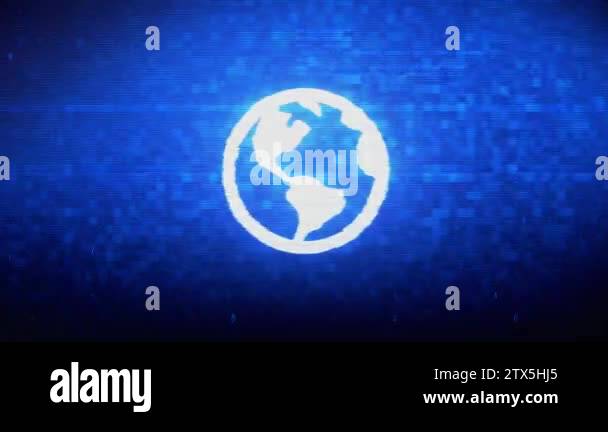 Globe, online, world, Map Earth Symbol Digital Pixel Noise Error ...