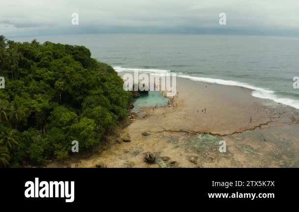 Magpupungko natural rock pools. Philippines,Siargao Stock Video Footage ...