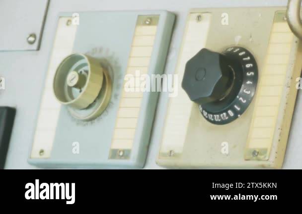 Scenes inside the control room of the bridge of a ship. Navigation ...