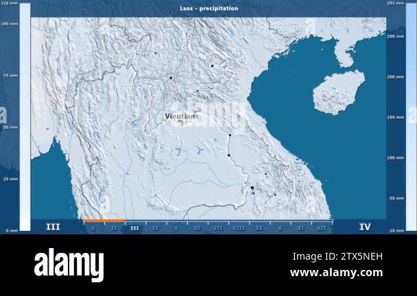 Precipitation by month in the Laos area with animated legend - English ...
