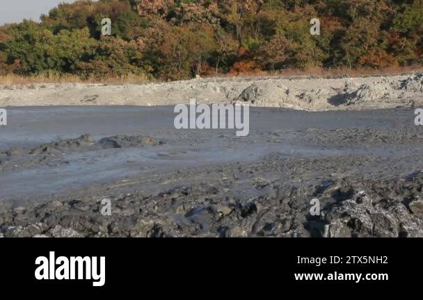 Mud volcano, Shugo located on the Taman Peninsula in Russia Stock Video Footage - Alamy