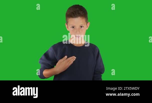 Deaf boy signing I know sign language, communication for hearing ...